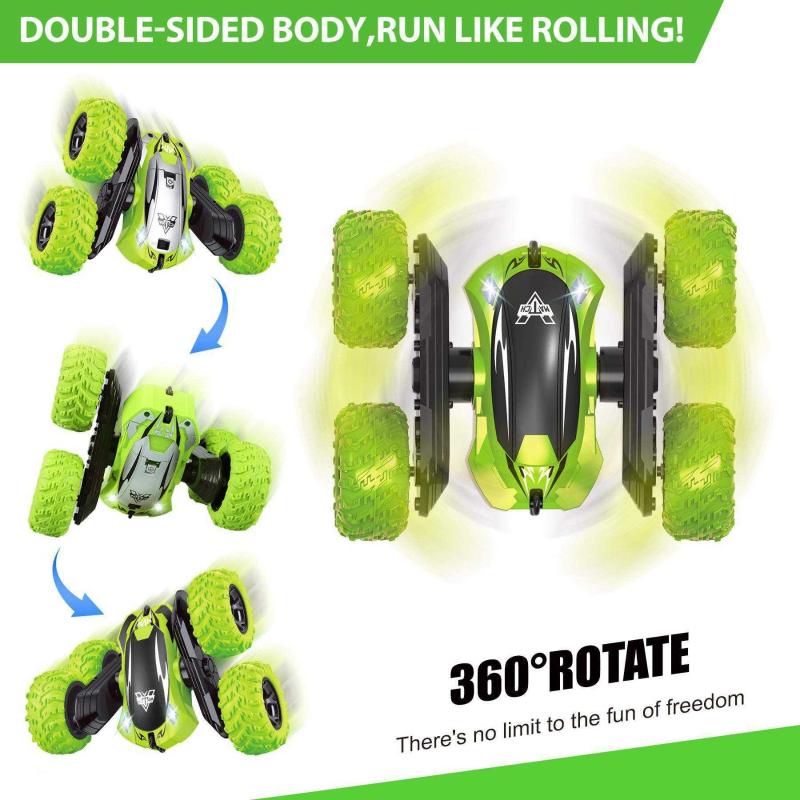 Remote Control Car,4WD Double Sided 360° Rotating RC Car With ...